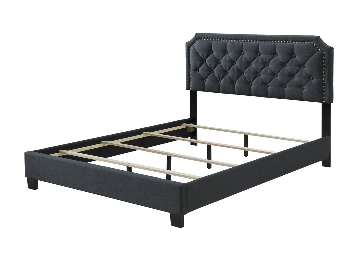Gerri Charcoal King Upholstered Panel Bed - Olivia Furniture