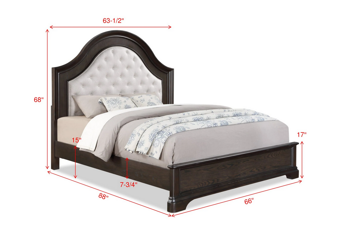 Duke Grayish Brown Upholstered Panel Bedroom Set - Olivia Furniture
