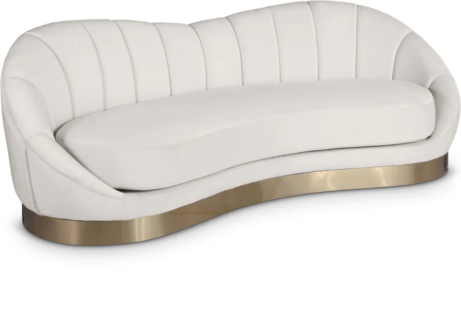 Shelly Cream Velvet Sofa
