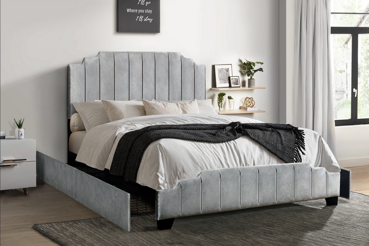HH970 Platform Grey Full Size Bed