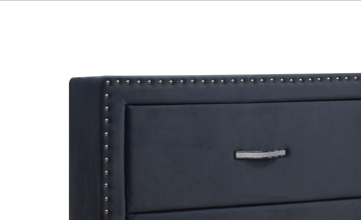 Lucinda Velvet Dark Gray Dresser - Olivia Furniture